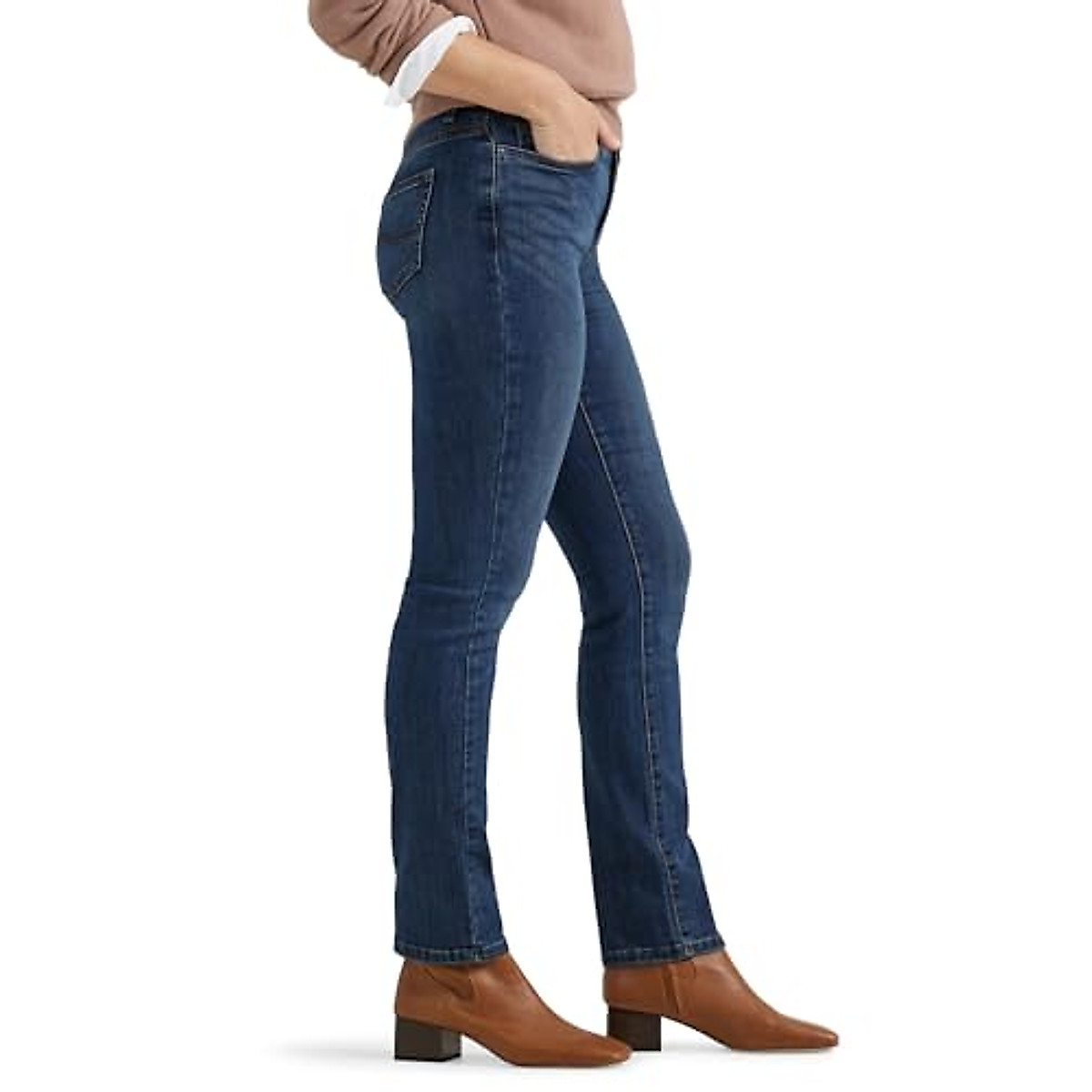 Lee Women's Ultra Lux Comfort with Flex Motion Straight Leg Jean Royal Chakra 16 Medium