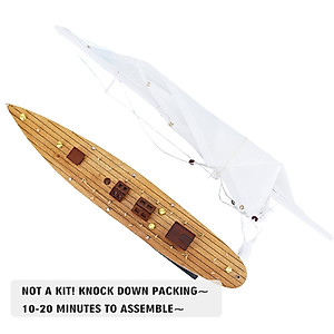 NAUTIMALL Wooden Sailing Boat Sailboat Yacht Model 19" Endeavour Enterprise Scale Replica Nautical Decor Corporate Personalized Gift (Enterprise 19inch)