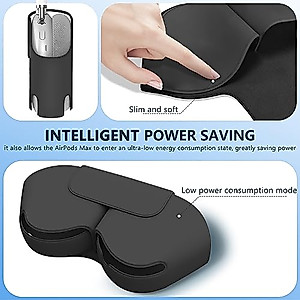 Clear AirPods Max Case and Leather Airpod Max Automatic Sleep Function Protective Headphones Case,Inesore for Apple Airpods Max Case Accessories Anti Scratch dust Prevention(Black Case+Clear Case)