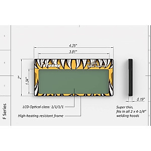 Tefuawe 2x4 1/4 Gold Welding Lens, Fixed Shade 10.5, Tig Rating 5 Amps, Thickness 0.19", HD Automatic Welding Lens for Pipeliner Welding Hood Parts