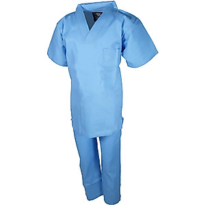 IntelliFun Toddler Kids Dress Up Pretend Role Play Scrub Sets Halloween School Home Play for Ages 3+ (Teal Blue, L 8-10Y)