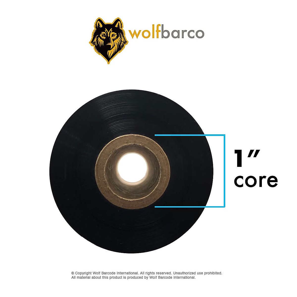 24 Rolls Wolfbarco 4.33" x 1476' (110mm x 450m) Black Standard Wax Thermal Transfer Ribbon Compatible with Zebra ZT200, ZT220, ZT230, ZT410, ZT420, ZT610,TEC, INTERMEC,Citizen,TSC,GODEX,ARGOX printers