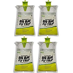 RESCUE! Big Bag Fly Trap – Disposable, Outdoor Use - 4 Traps