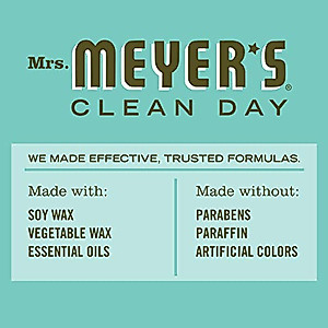 Mrs. Meyer's Clean Day's Soy Tin and Glass Candle Bundle - Made with Essential Oils, 25 Hour Burn Time, Basil Scent, 2 Count