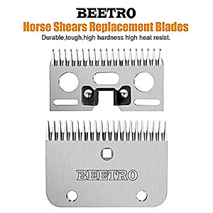 BEETRO 19 and 21 Teeth Horse Shears Replacement Blades, Professional Stainless Steel Clipper Blades for Horse Equine Goat Pony Cattle