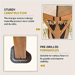 10'x12' Hardtop Gazebo, Outdoor Gazebo Outdoor Canopies and Gazebos with Double Roof, for Garden, Patio, Lawns, Deck, Backyard