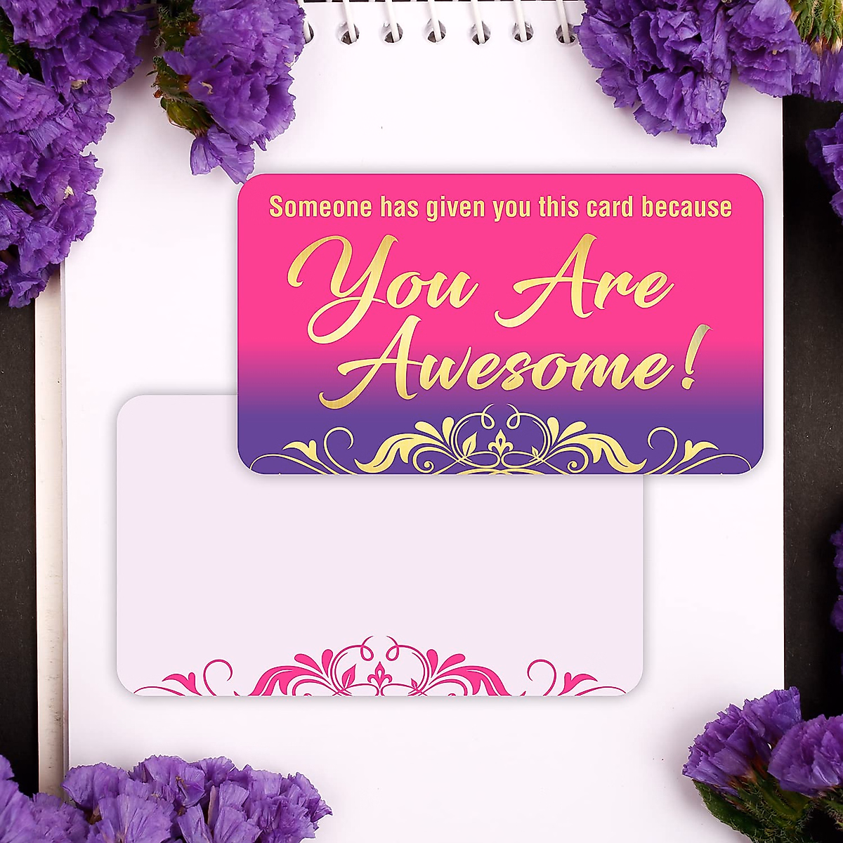 PARTH iMPEX You are Awesome Cards - (Pack of 100) Gold Foil Stamping 3.5" x 2" Appreciation Kindness Matters Card for Teachers Employees Coworker Staff