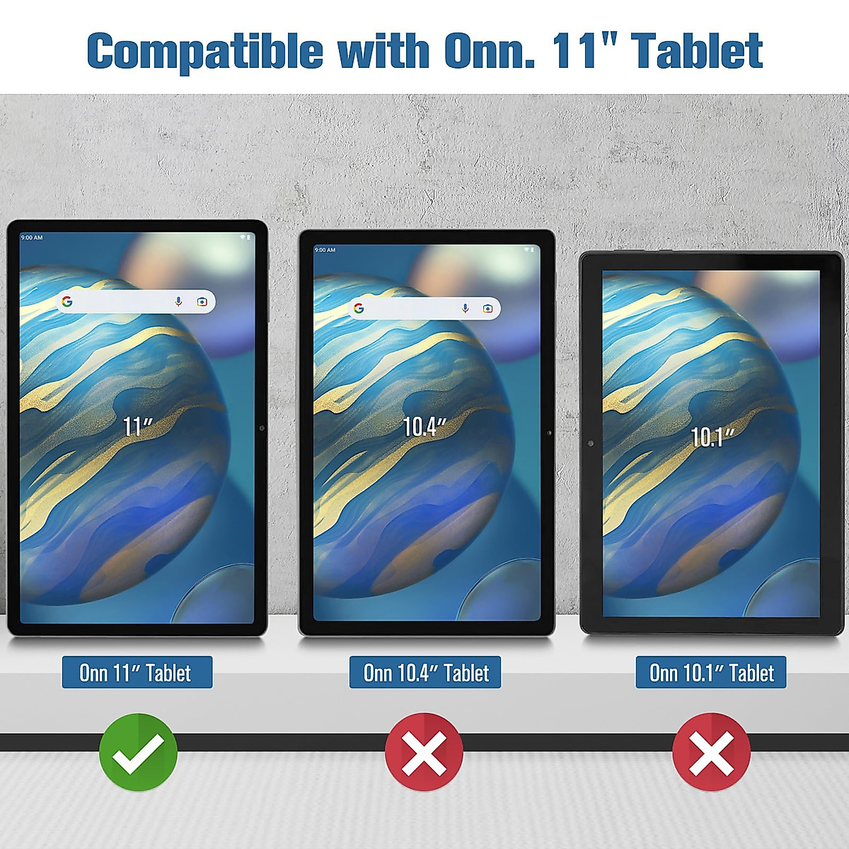 Fintie Case for Onn 11 Tablet Pro (2023 Model) - Premium Vegan Leather Folio Protective Stand Cover, Auto Wake/Sleep Stand Folio Cove for ONN Pro 11 inch Android Tablet 100110027, Black