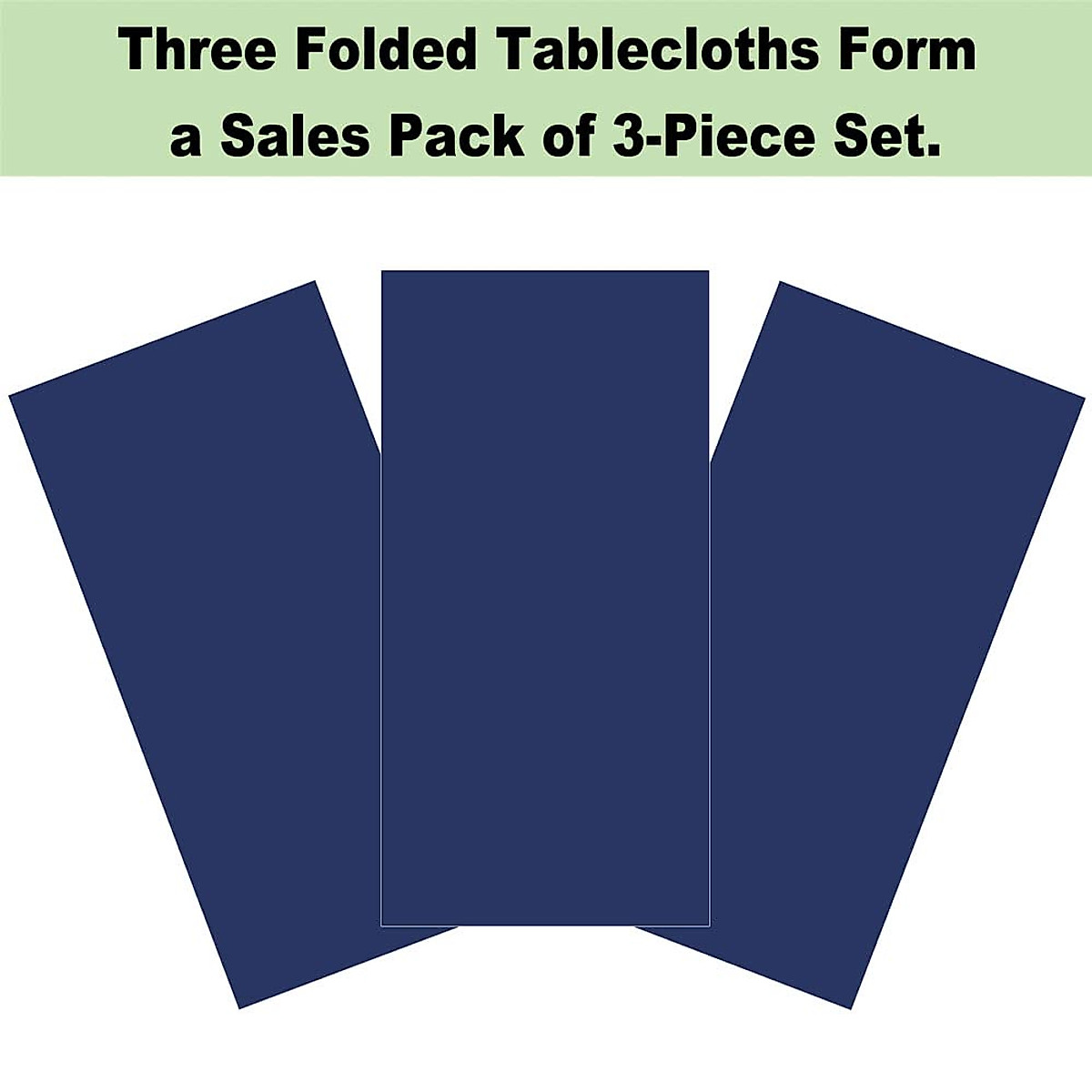 Plastic Navy Blue Tablecloths 3 Pack Disposable Table Covers 54" x 108" Deep Blue Table Cloths PEVA Party Tablecovers for Parties Picnic Birthday Wedding Banquet, Fits 6 to 8 Foot Rectangle Tables