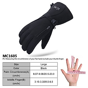 MCTi Mens Ski Gloves MC1605 One Pair(Black, Large) Thin Glove Liner MC-1706 One Pair(Black, Large)