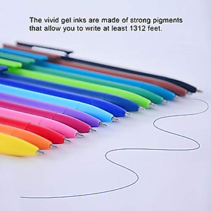 ParKoo Retractable Gel Ink Pens: 14 Assorted Colors 0.7mm Fine Point Tip Pen, Quick Dry Ink Smooth Writing Pens for Journaling Drawing Note Taking Sketching No Bleed & Smear