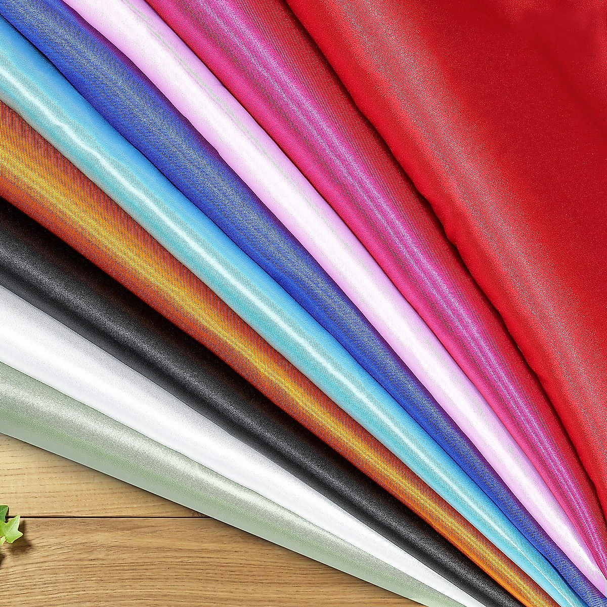 Horbaunal Black Satin Fabric, 60" Wide, 2 Yards, Soft Charmeuse Satin Fabric for DIY Crafts Decorations Costume