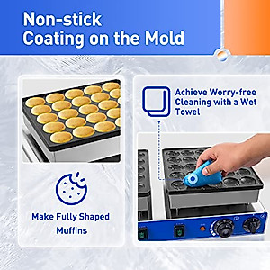 Mini Dutch Pancake Baker, 1.8" 50PCS 1700W Commercial Electric Nonstick Waffle Maker Machine,1.8 Inches Pancake Maker Machine Dutch Grill For Home Kitchen Restaurant Snack Dessert