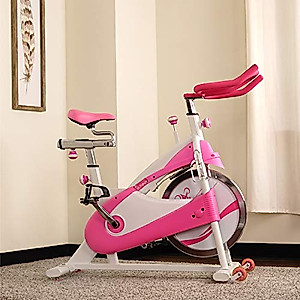 Sunny Health & Fitness P8150 Belt Drive Premium Indoor Cycling Bike, Pink