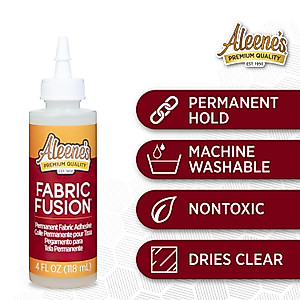 Aleene's 23473 Fabric Fusion Permanent Fabric Adhesive ,Clear,4oz