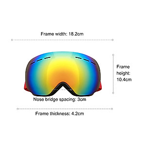 Meideli Adults Ski Goggles Snowboard Snow Goggles Double Layer Anti-Fog Winter Sports Glasses for Outdoor White Yellow