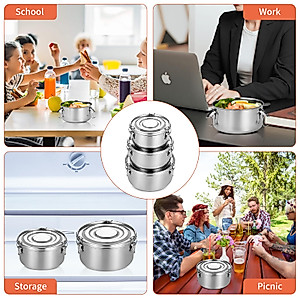 YLARMY Stainless Steel Airtight canisters Food Storage Containers with Lid for Camping Trips Picnic Metal Meal Prep Bento Lunch Boxes Kimchi Container Leak-Proof Smell-Proof for Snacks Salads