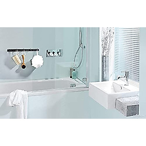 GemXuen Coat Rack for Hanging Coats Hats Towel Robes Bags,Heavy Duty Wall Hook for Entryway Bathroom Kitchen Office, Stainless Steel Out Door Coat Hook Black 5-Hooks