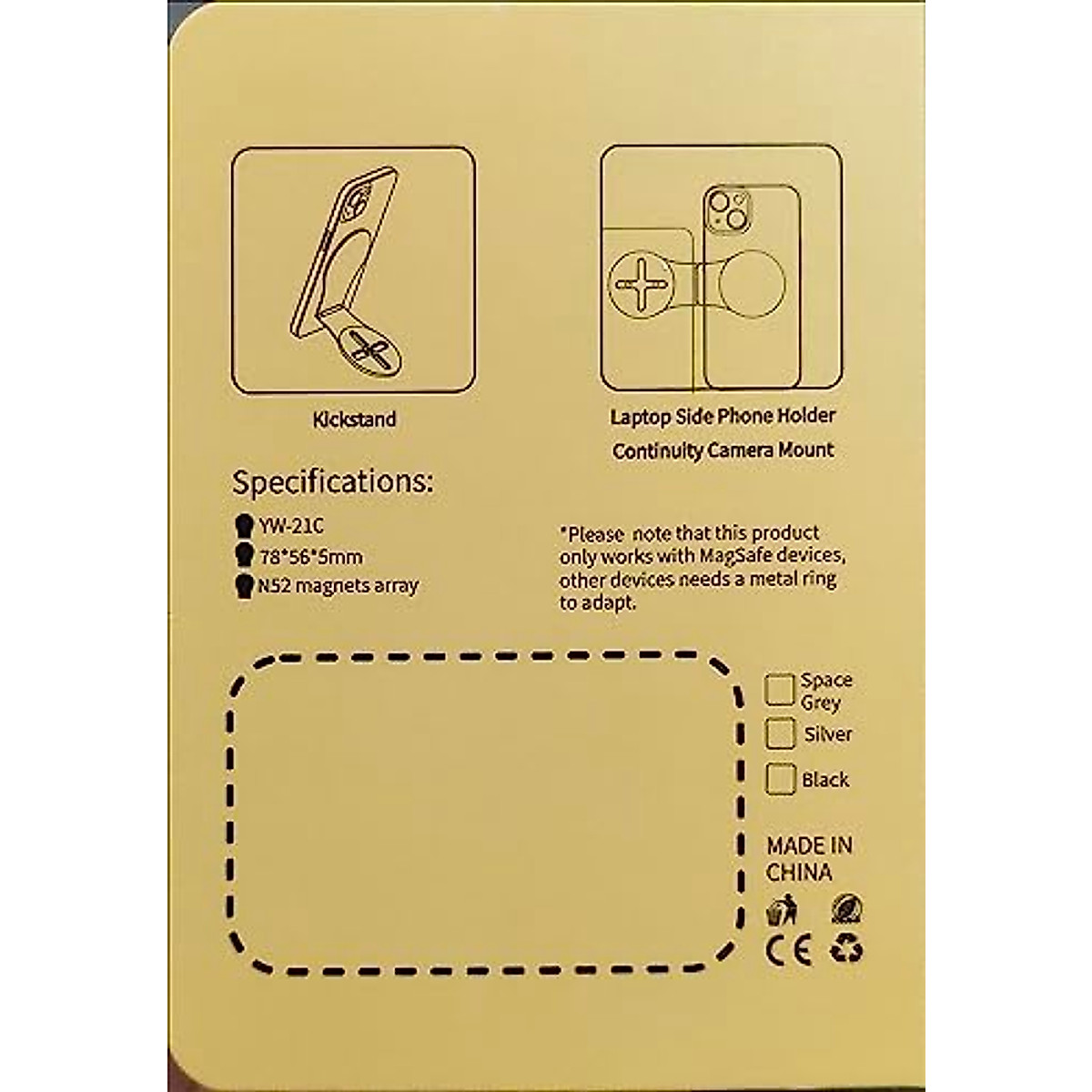 ALAFLY Detachable Magnetic Phone Holder for Laptop & Car, Foldable Desk Phone Stand, Adjustable Magnetic Phone Tripod Mount Adapter with 1/4" Screw Design for MagSafe iPhone and All Phones, Black