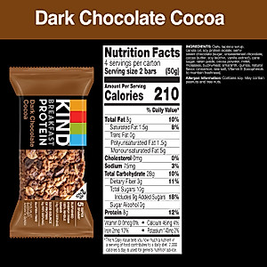 KIND Breakfast Protein Bars, Dark Chocolate Cocoa, Healthy Snacks, Gluten Free, 8g Protein, 32 Count
