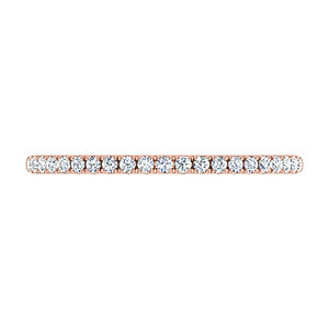 14K Rose Gold Half Eternity Diamond Wedding Band Ring for Women (0.15 Carat) (Ring Size 6)