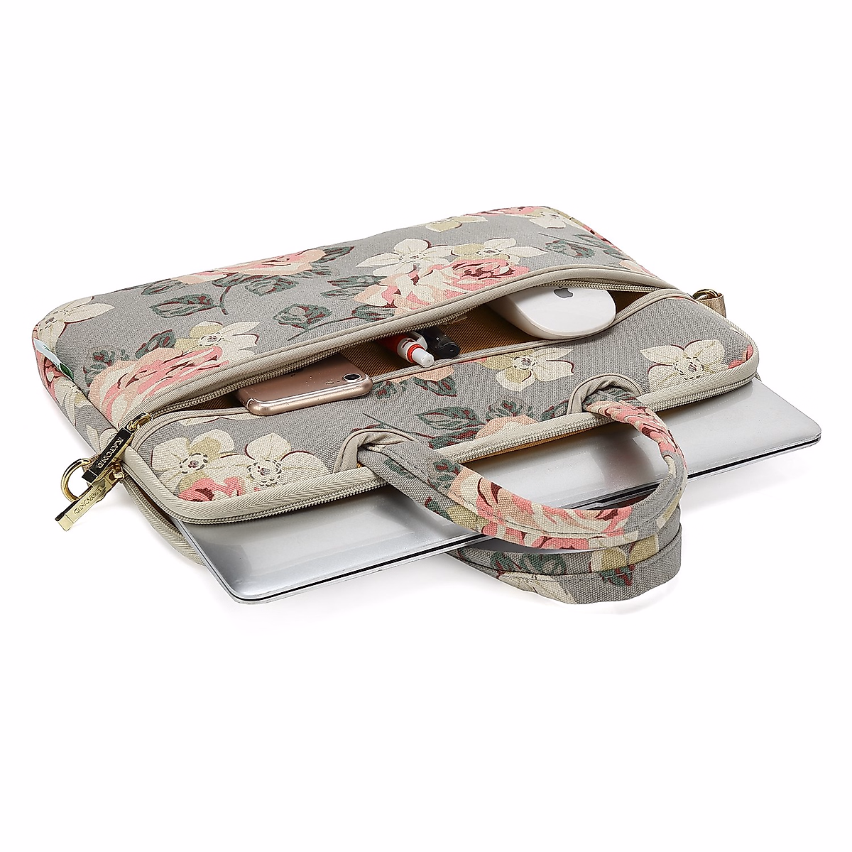 kayond White Rose Patten water resistant Laptop Shoulder Messenger Bag Case Sleeve for 12 Inch 13 Inch Laptop,Laptop Briefcase