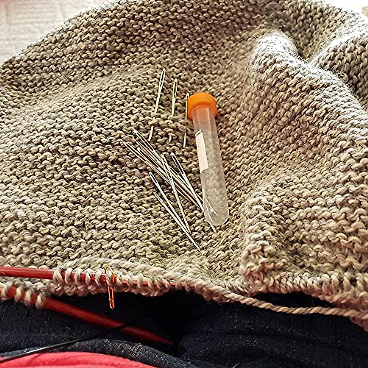 OIATAIO-12 PCS Large-Eye Blunt Needles, Stainless Steel Yarn Knitting Needles, Sewing Needles for Hand Sewing, Crafting Knitting Weaving Stringing Needles, Perfect for Finishing Off Crochet Projects