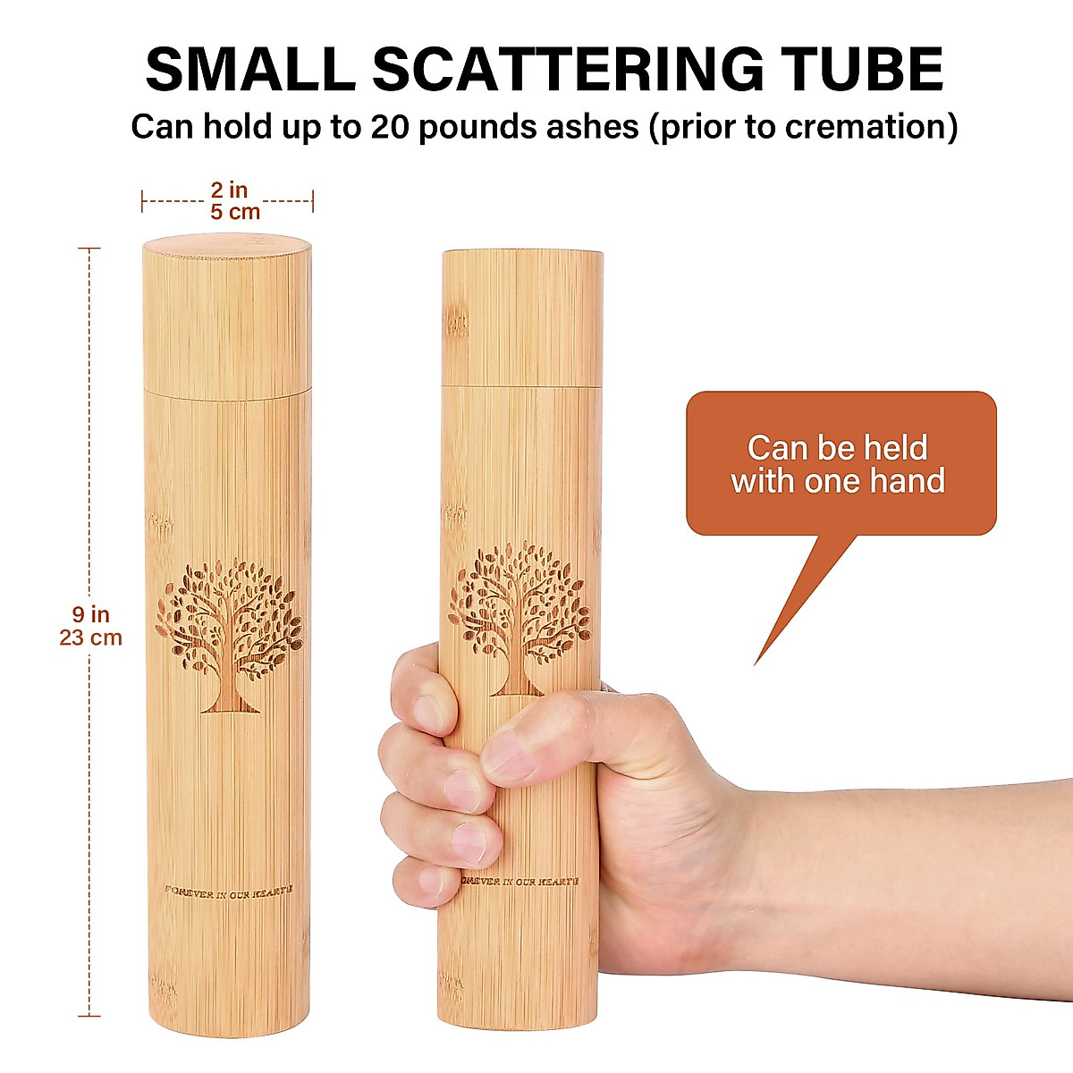 Small Scattering Urns for Human Ashes Adult,9''x2'' Scattering Tubes for Human Ashes,Eco Friendly Biodegradable Urns for Human Ashes(Set of 4,Tree of Life Pattern)