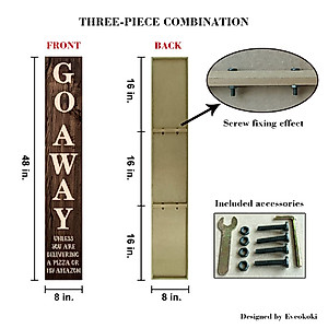 UFceLl,Tall Outdoor Go Away Sign for Front Porch,8 in. W x 48 in. H Hanging Porch Sign,Rustic Craft Wooden Porch Sign Decorations for Home Home Decor,48 x 8