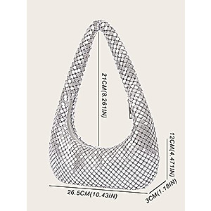 DJBM Women's Clutch Handbags Metal Mesh Shoulder Bag Evening Clutch Purse Women's Underarm Evening Bags for Party Formal, Gold