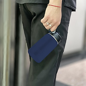 LaserGram Personalized Water Bottle, Koala Bear, Stainless Steel Double Wall Vacuum Insulated with Flip Top Straw, Custom Engraved Gift (12oz / 335ml Navy Blue)