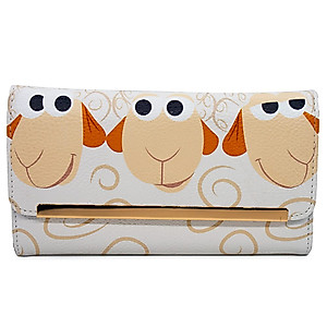 Disney Wallet, Envelope Foldover, Pixar, Toy Story, Sheep Trio Billy Goat and Gruff Pose, White, Vegan Leather