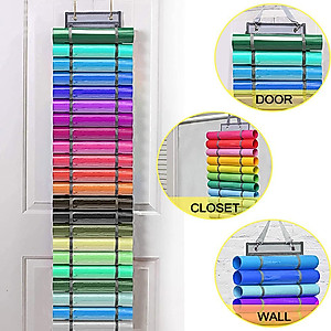 Chemlliy Vinyl Roll Holder 12 Compartments Vinyl Storage Organizer Hanging Vinyl Storage Rack Craft Vinyl Roll Organizer Wall Mount