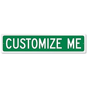 SmartSign Green Personalize Your Street Sign - 4" x 18", Aluminum, Custom Street Sign, Outdoor Metal Sign for Home, Office, Decor, Room, USA-Made