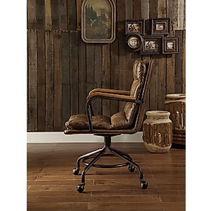 Daesar Office Chair in Vintage Whiskey Top Grain Leather