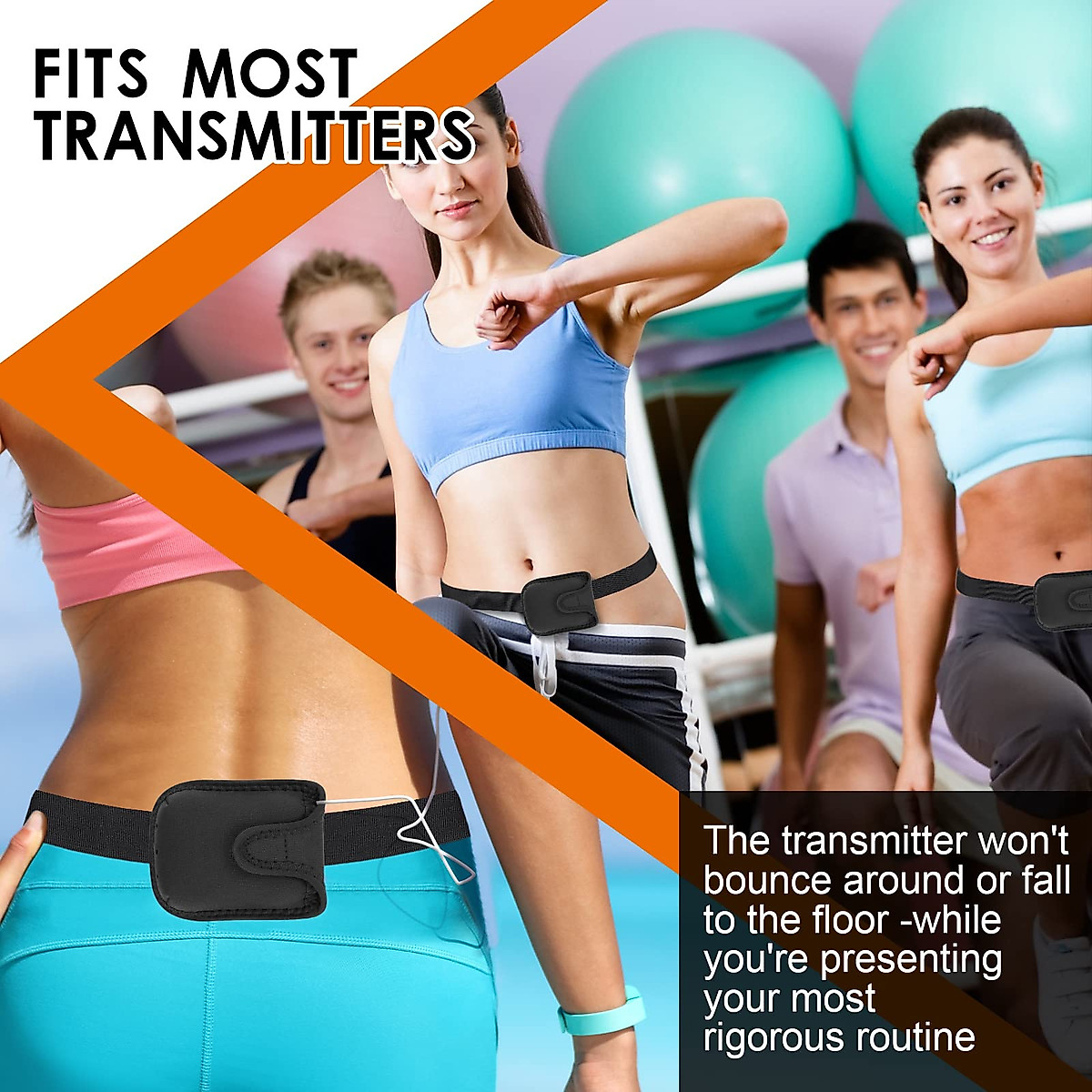 Mic Belt with 2 Pack Pouches Anti Dropping Strap Fitness Instructor Detachable Neoprene Microphone Transmitter Carrier Pouch Adjustable Belt Waistband Bag for Fitness Instructor Speaking Theatre