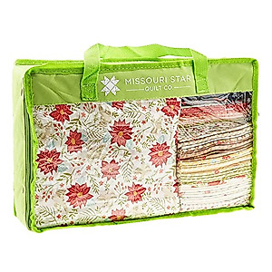 Missouri Star Storage Bag for Precut Fabrics for Quilting | Sewing Box Organizer Holds Fat Quarters, Charm Packs, Layer Cakes | Canvas Carrying Case with Removable Dividers, Large Green (NOT6033)