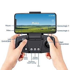 Ruko F11MINI Drones with Camera for Adults 4K, 2 Batteries 60 Min Flight Time, Foldable & Lightweight, 5GHz WiFi, GPS Auto Return, Follow Me, Waypoints, Points of Interest for Beginner