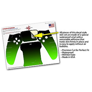 WraptorSkinz Skin Wrap compatible with Sony PS5 DualSense Controller Smooth Fades Green Black (CONTROLLER NOT INCLUDED)