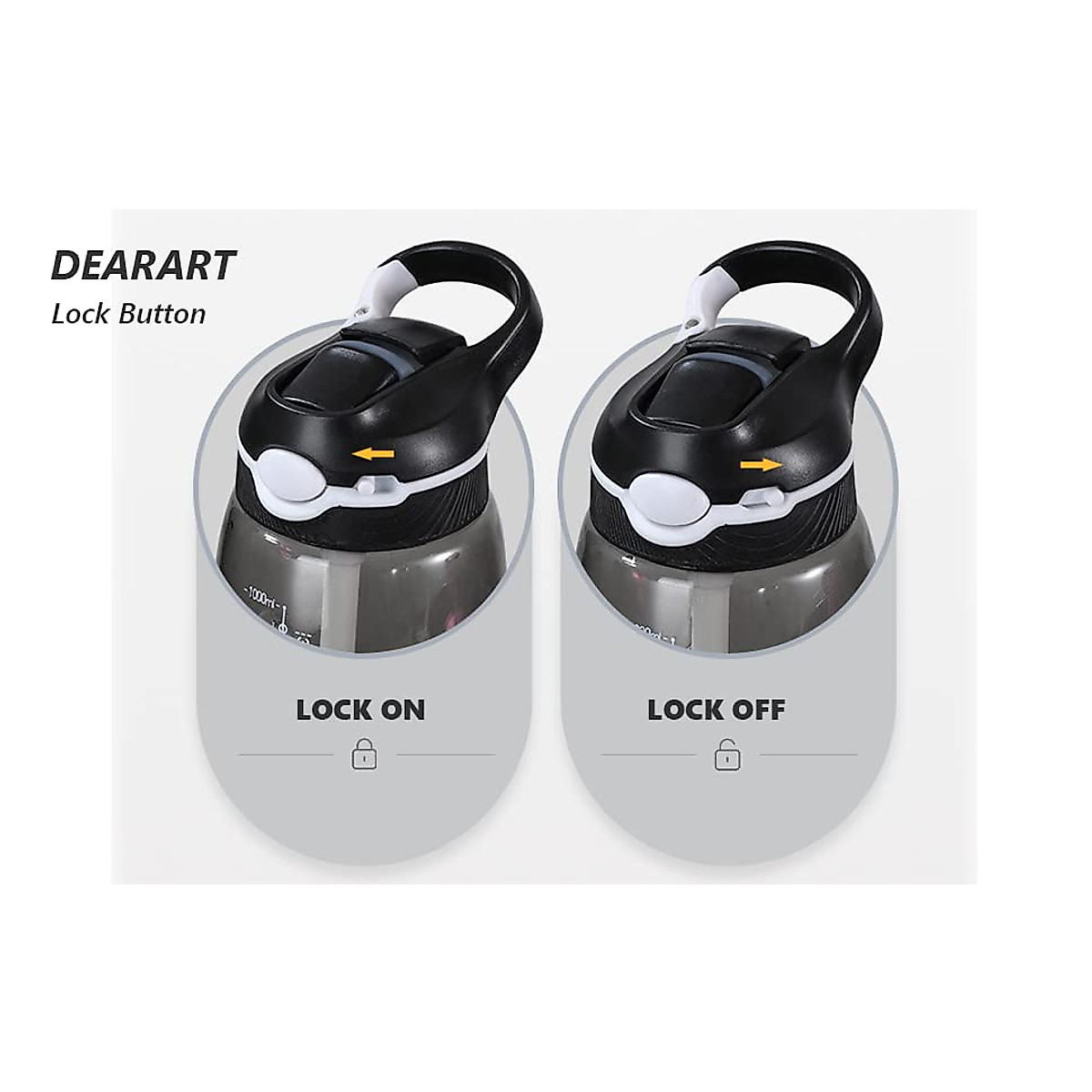 DEARART 32oz Dark Cyan Water Bottles With Narrow Straw, BPA FREE and Hidden Cup Mouth, Summer Clear Bottle With Handle, Suit Office Sports Work Gym Yoga Traveling etc.