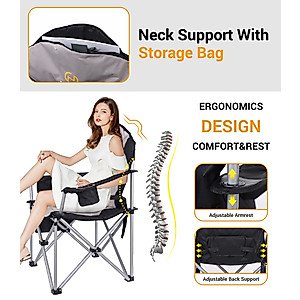 Nice C Outdoor Heated Chair, Heated Camping Chair, Folding Chair, Beach Chair, Wide&Thick Padding, Heavy Duty Cooler, Carry Bag, Cupholder & Side Pockets, 10000mAh Power Bank Included (2 Pack)