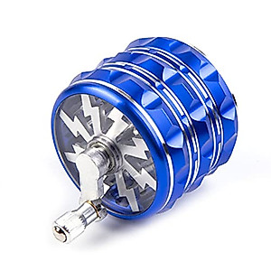 2.5 Inch Hand Crank Grinder, Potable Large Grinder With Clear Top Cover, Best Gift (Blue)