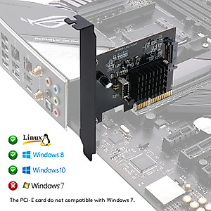 EZDIY-FAB USB3.2 Gen2x2 Type-E Front Panel Internal Expansion Card 20 Gbps PCI Express 3.0 X4 Adapter for Desktop PCs (ASM3242)
