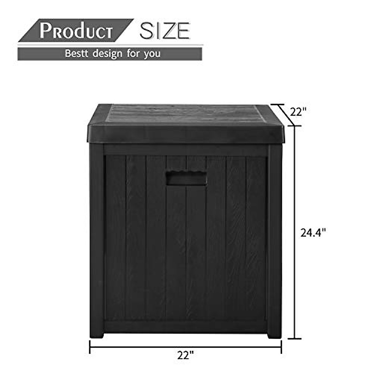 COVERONICS 51 Gallon Patio Medium Deck Box Lightweight Outdoor Stroage Box Weather Resistant Garden Stroage Container for Patio Furniture Cushions, Pillows, Garden Tools and Pool Toys