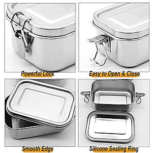 BEFOY Small Stainless Steel Food Storage Containers Set | Reusable Metal Lunch Snack Boxes Food Prep Container with Lids Freezer & Dishwasher Safe | 400 ml | BPA-Free Plastic-Free