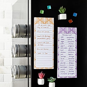 Juvale 12 Pack Magnetic Notepads for Refrigerator, Grocery, Shopping To Do Lists, 6 Colors (3.5 x 9 In)