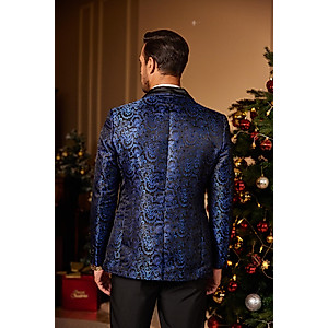 COOFANDY Men's Floral Tuxedo Suit Jacket Slim Fit Dinner Jacket Party Prom Wedding Blazer Jackets