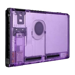 eXtremeRate Clear Atomic Purple Console Back Plate DIY Replacement Housing Shell Case for Nintendo Switch Console with Kickstand – JoyCon Shell NOT Included