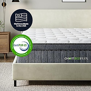 GhostBed Flex 13 Inch Cool Gel Memory Foam & Innerspring Hybrid Mattress, Medium Feel, Made in The USA, Full