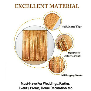 Gold Sequin BACKDROP-CURTAIN-4FTx8FT Sequin Photography Backdrop,Photo Booth Background,Sequin Christmas Backdrop Curtain Deep Gold Sequence Backdrop (4FTx8FT, Gold)